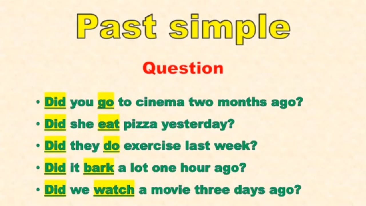 Simple past - Question - Explanation - YouTube