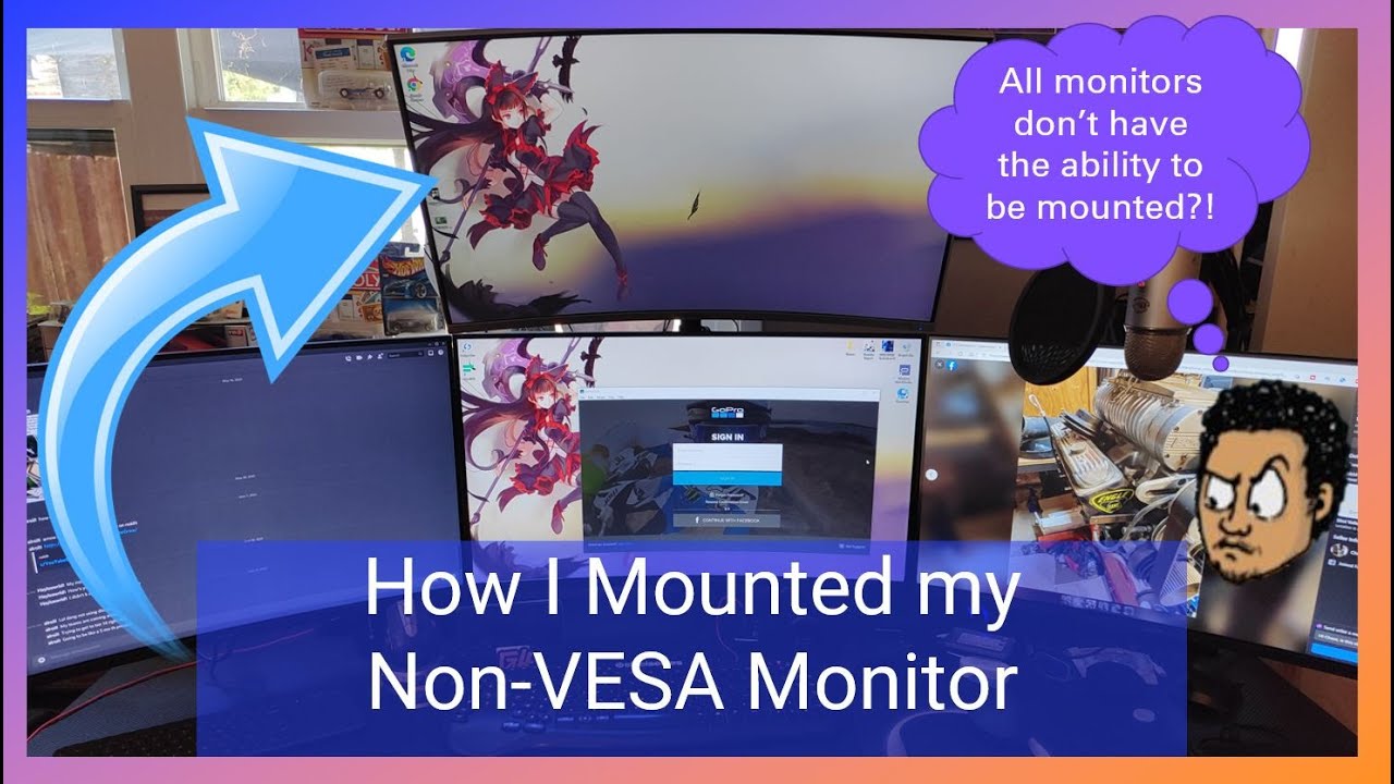 Mounting a Non-VESA Standard Monitor - YouTube