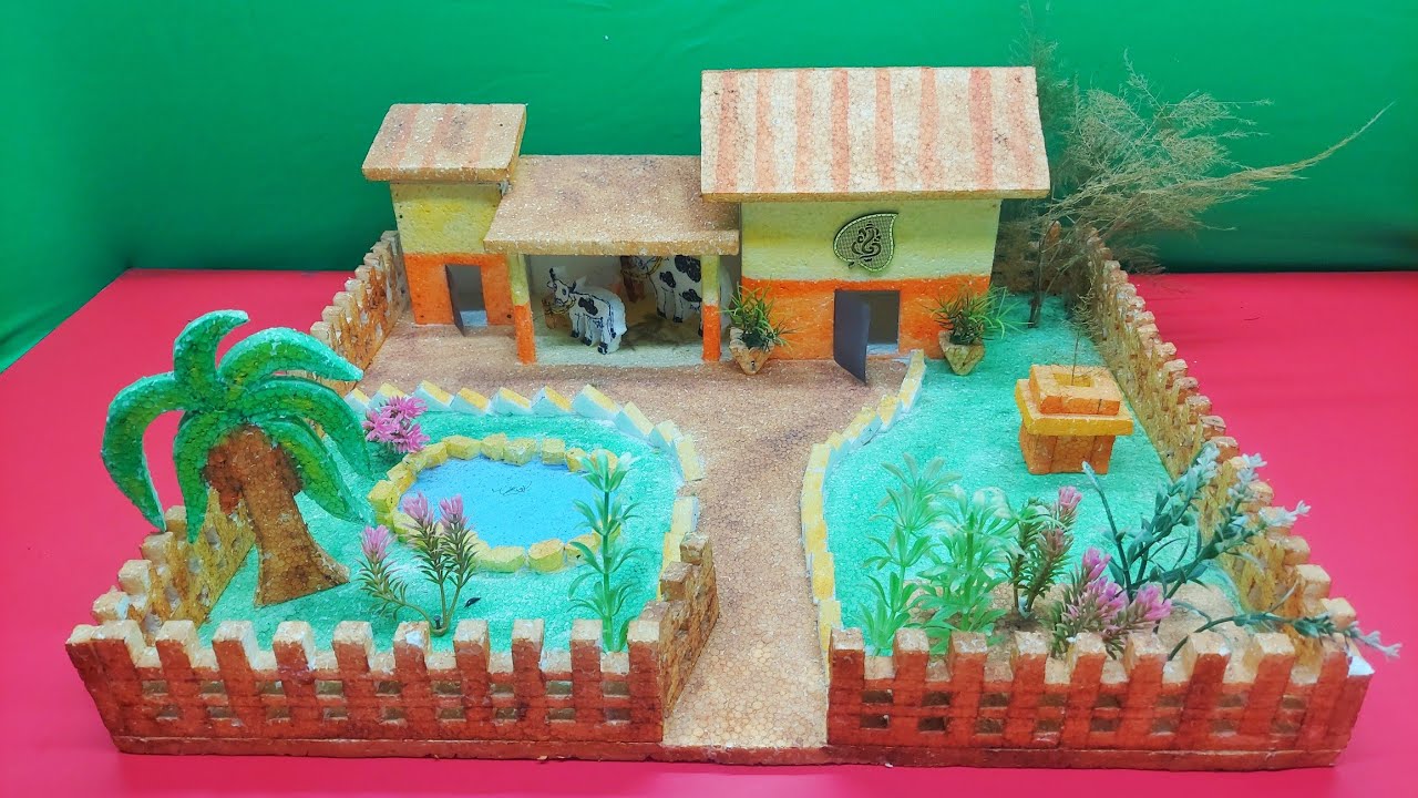 Thermacol Village House | School Project | By Vinod Smart Arts - YouTube