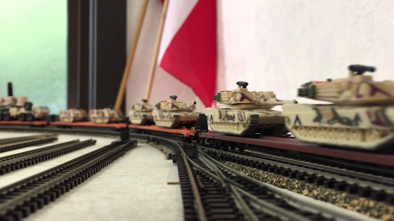 Union Pacific Desert Storm SD40-2 #3593 Military Train N Scale - YouTube