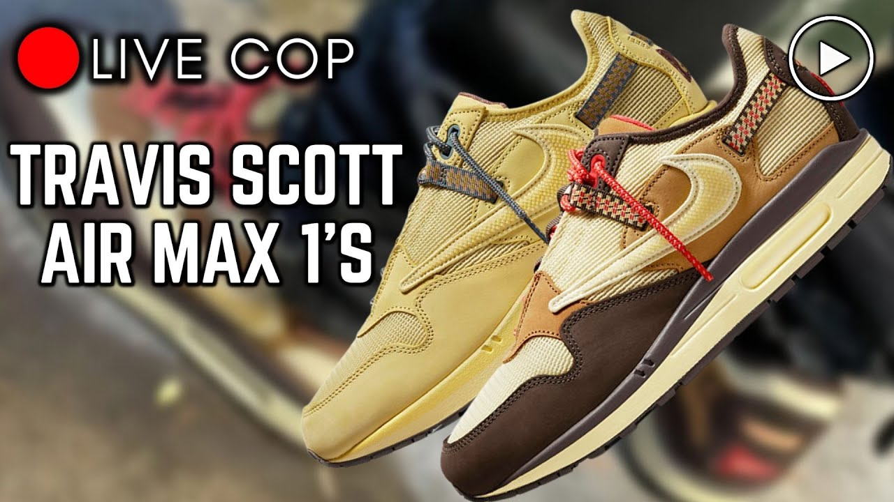 Live Cop: Travis Scott Air Max 1 Shock Drop! Air Max 1 "Wheat ...