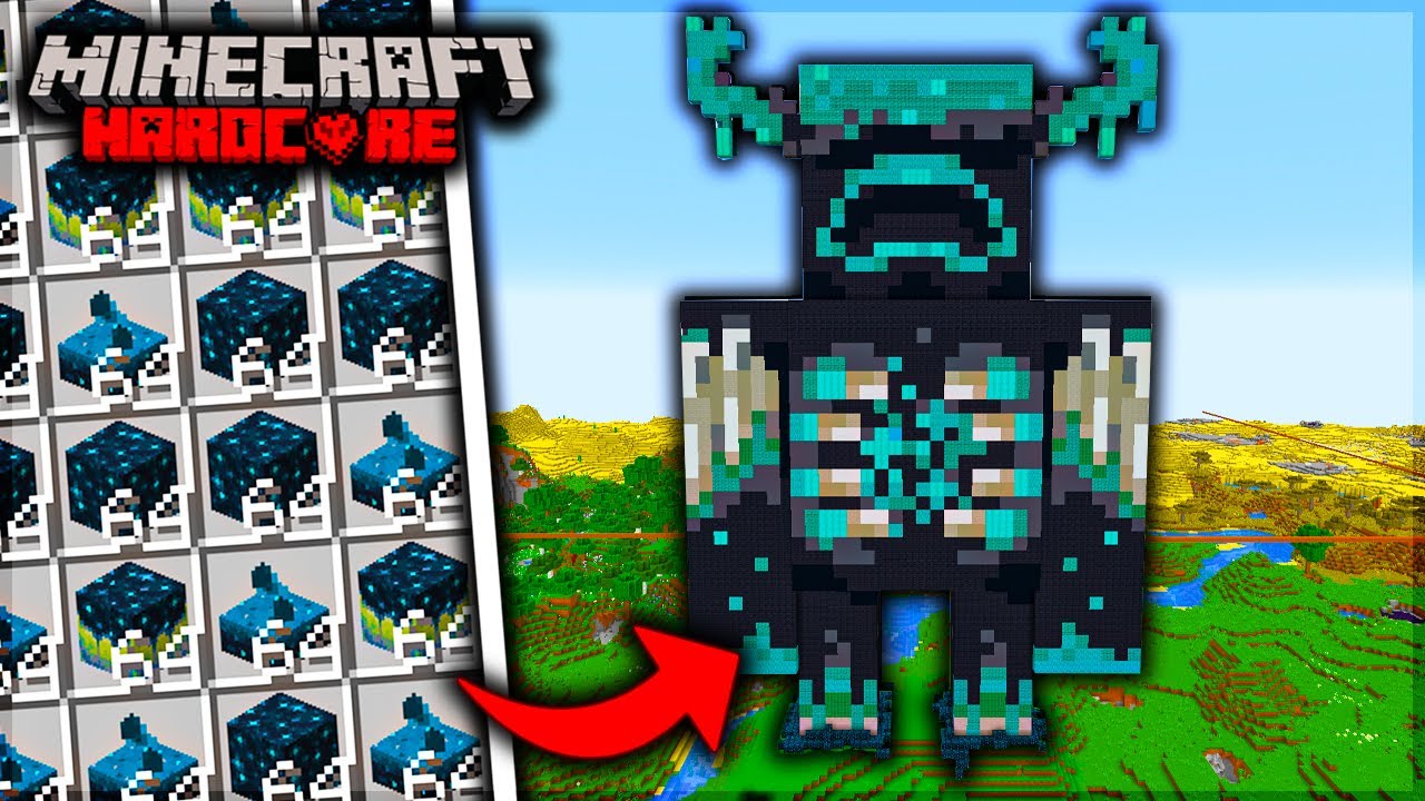 I Made a GIANT WARDEN STATUE in Hardcore Minecraft - YouTube