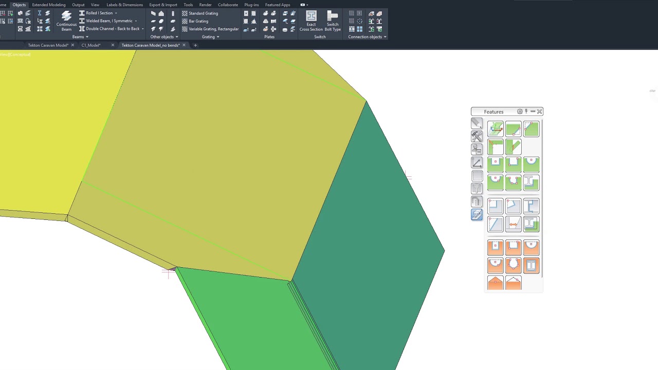 Create a miter on a folded plate (Advance Steel) - YouTube