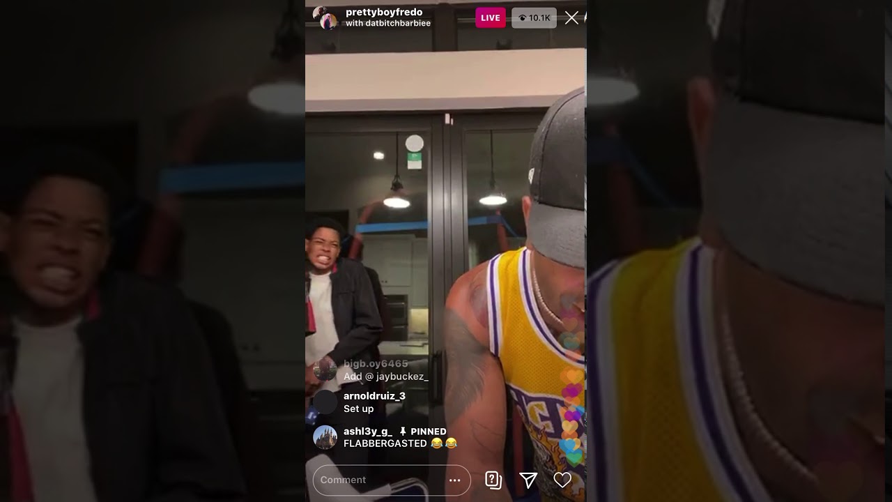 Prettyboyfredo ig live vs datbitchbarbiee - YouTube