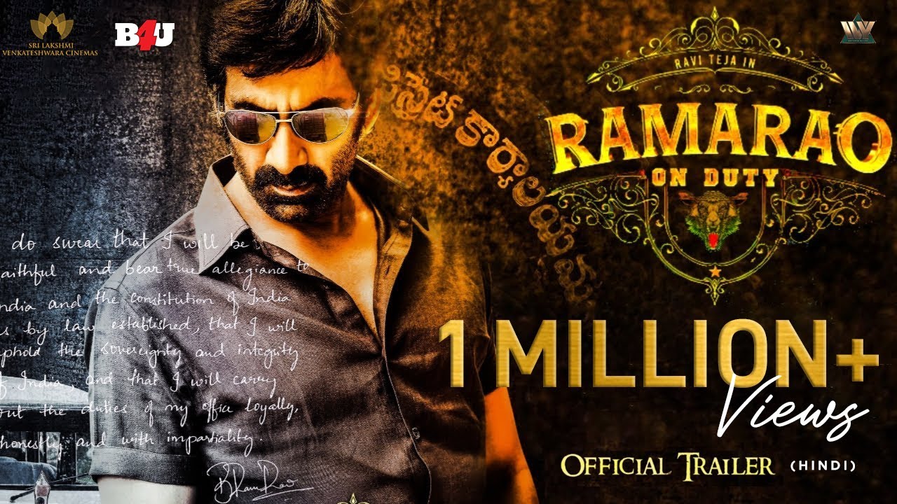 Rama Rao On Duty Official Hindi Trailer | Ravi Teja | Venu | Sarath ...