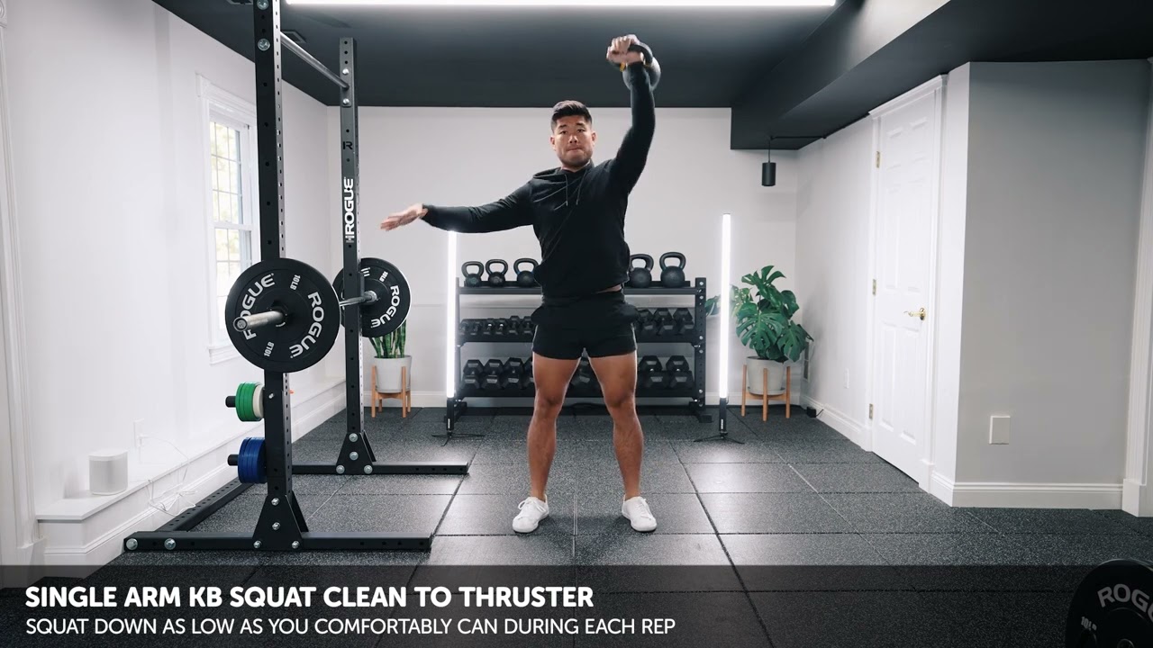 Single Arm KB Squat Clean to Thruster - YouTube