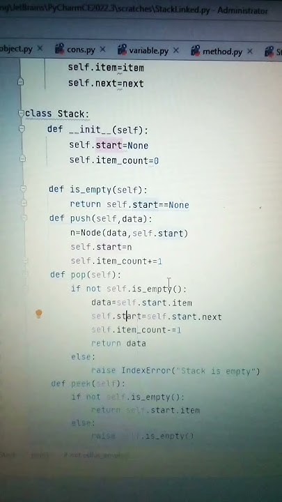Stack using Singly Linkedlist || learn DSA|| 👩‍💻 #coding #pythonprogramming #gamesdevelopment 👍 ...