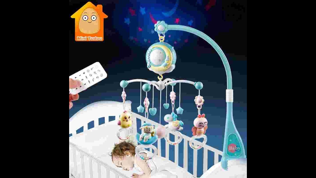Baby Rattles Crib Mobiles Toy Holder Rotating Mobile Bed Bell Musical ...