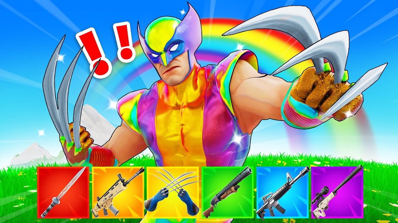 The *RAINBOW* WOLVERINE Challenge in Fortnite! - YouTube