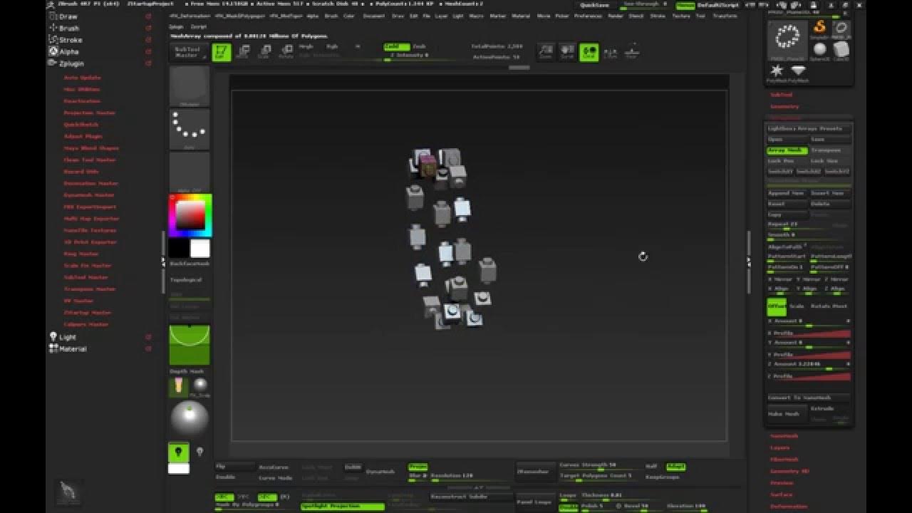 Create Rings With ArrayMesh in ZBrush 4R7 - YouTube