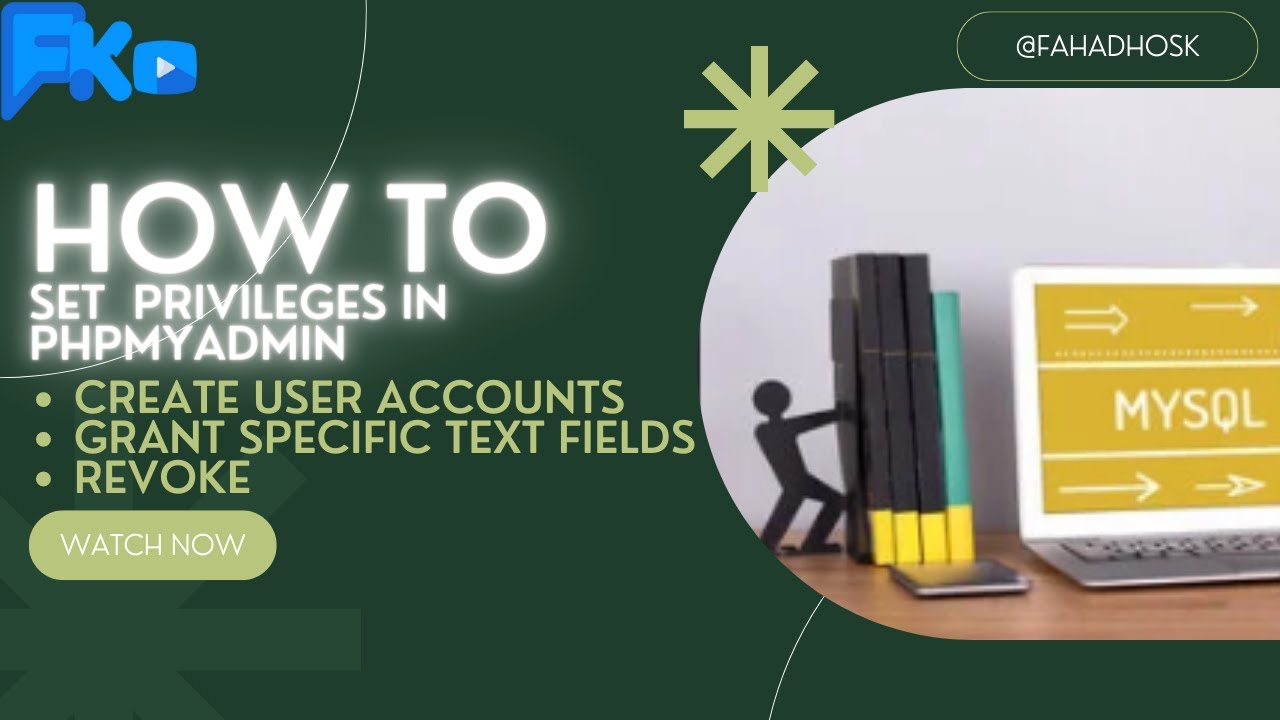 𝐇𝐨𝐰 𝐭𝐨 𝐚𝐝𝐝 𝐔𝐬𝐞𝐫 𝐩𝐫𝐢𝐯𝐢𝐥𝐞𝐠𝐞𝐬 𝐢𝐧 𝐏𝐡𝐩𝐌𝐲𝐀𝐝𝐦𝐢𝐧 𝐌𝐲𝐒𝐐𝐋 𝐭𝐮𝐭𝐨𝐫𝐢𝐚𝐥 𝐟𝐨𝐫 𝐌𝐲𝐒𝐐𝐋 𝐩𝐫𝐢𝐯𝐢𝐥𝐞𝐠𝐞𝐬 Youtube