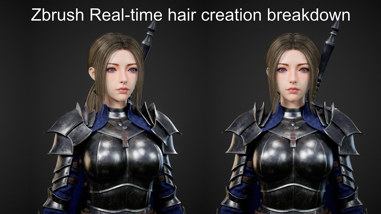 Female knight hair creation breakdown - YouTube