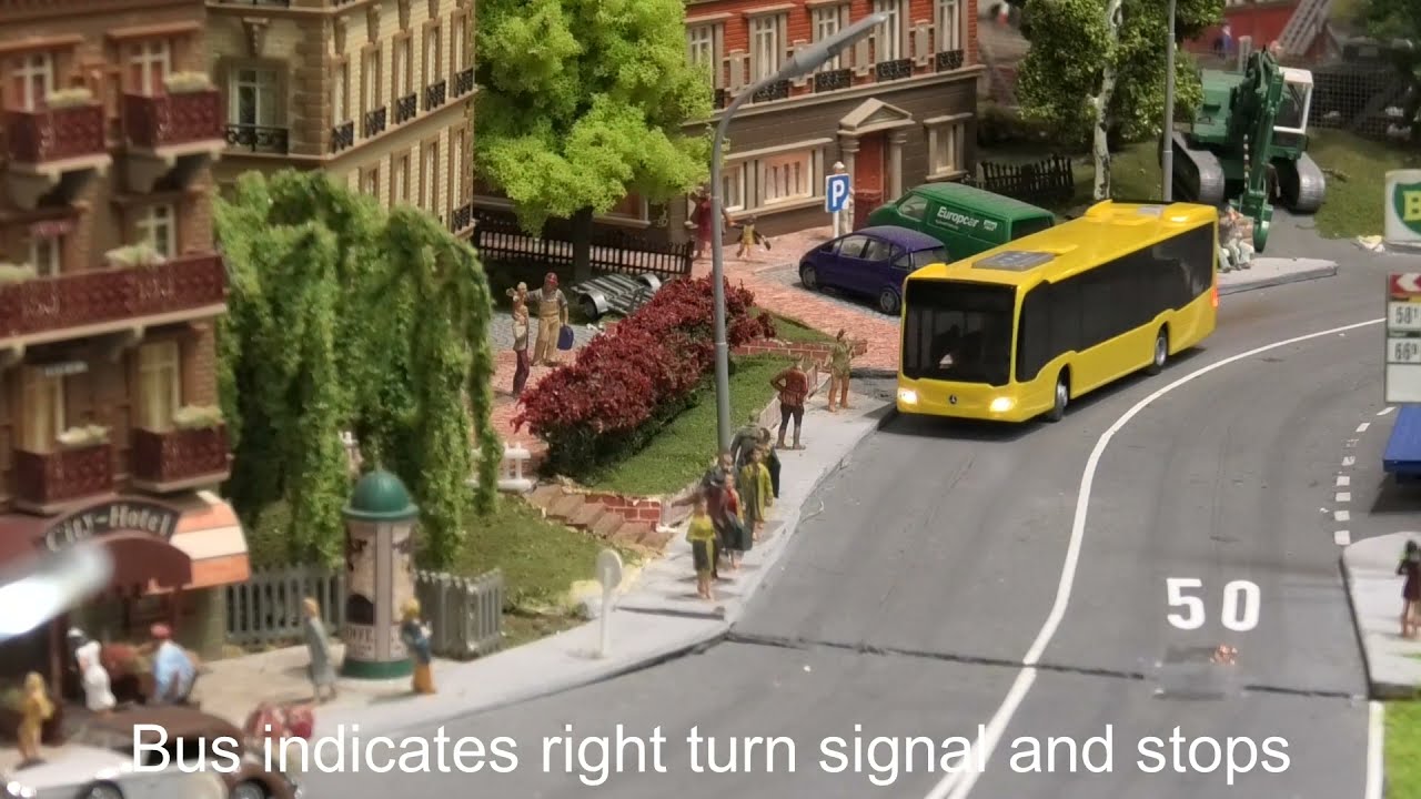 Faller Car System - City Bus stop scene - Stadt Bushaltestelle Szene ...