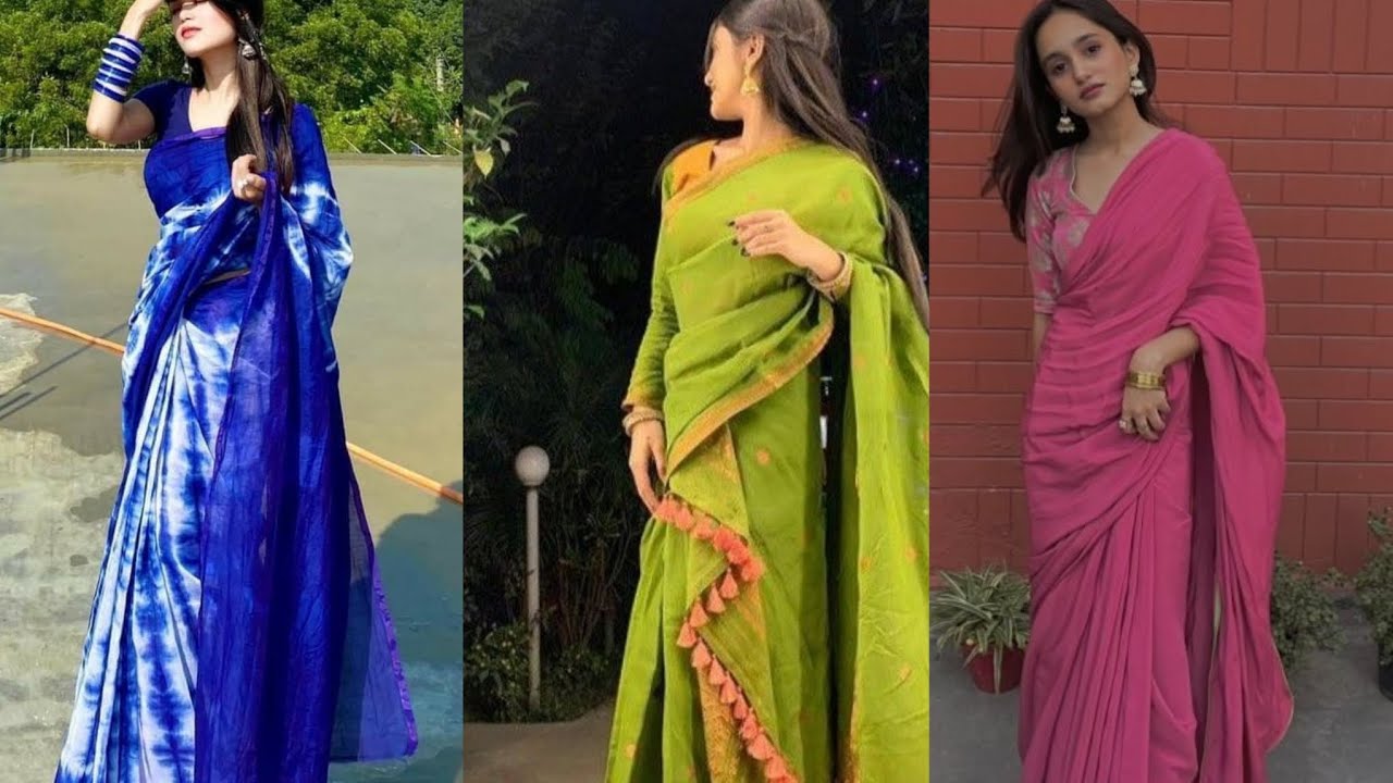 simple saree design - YouTube