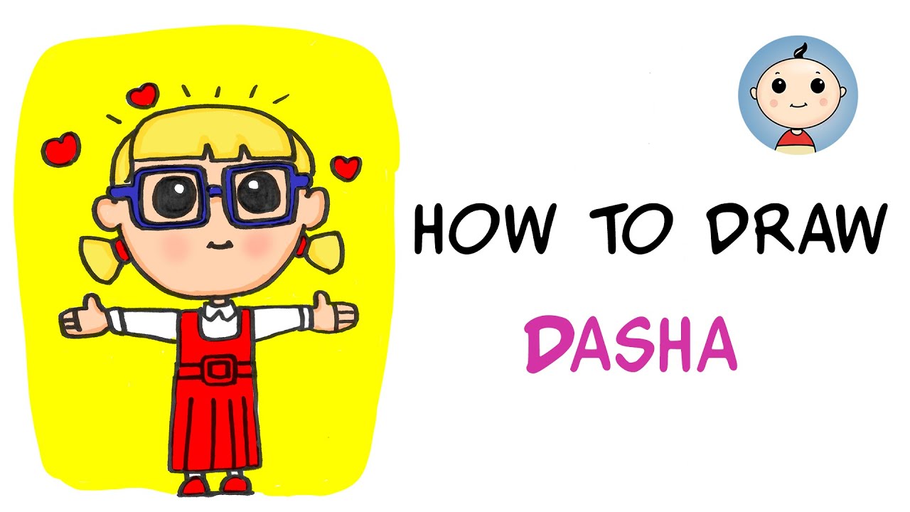 How to Draw Dasha from Masha and the Bear - YouTube
