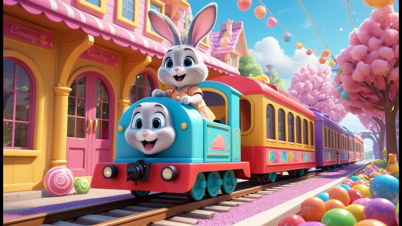 Hop Hop Hop The Bunny Goes on Magic Train Ride | Fun Bunny Song for ...