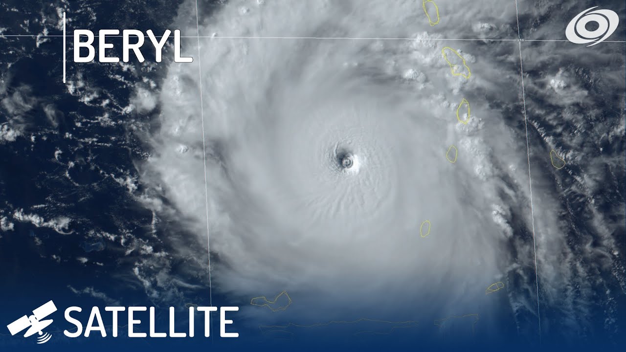 Hurricane Beryl - Storm-scale visible satellite views - YouTube