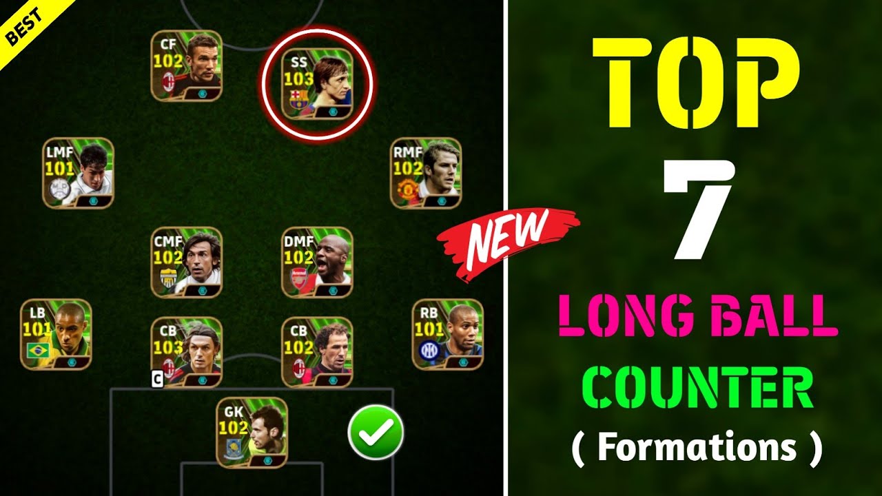 Top 7 Best Long Ball Counter Formations In eFootball 2024 || Best ...