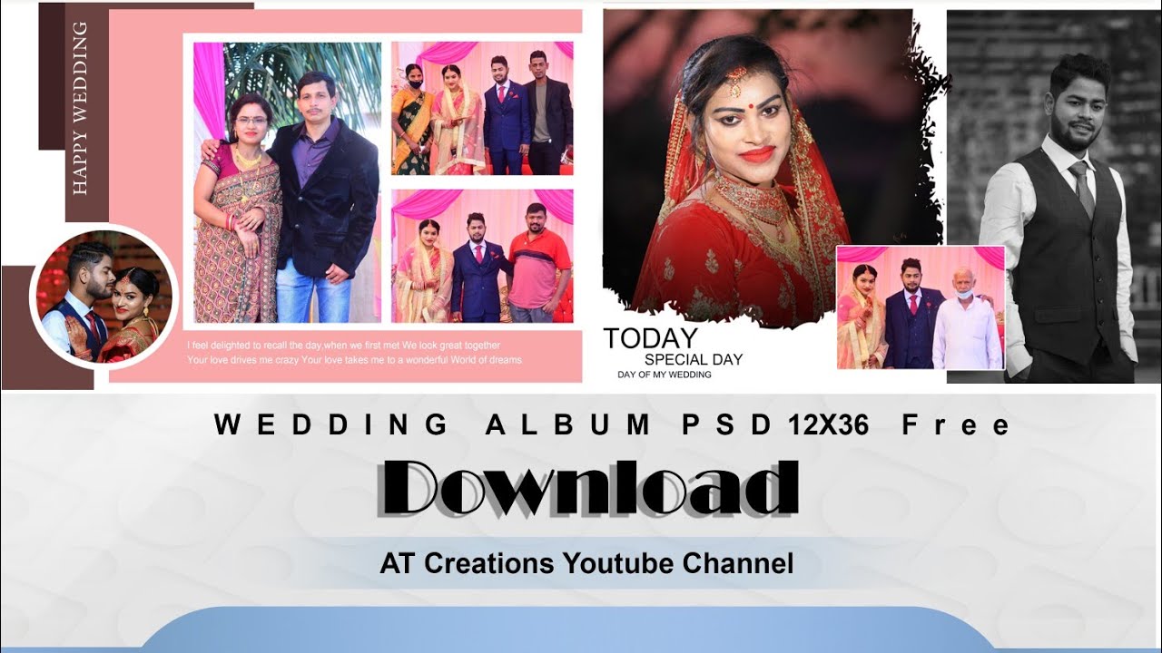 Free Wedding psd File Download | 12×36 Album Design Psd 2023 - YouTube