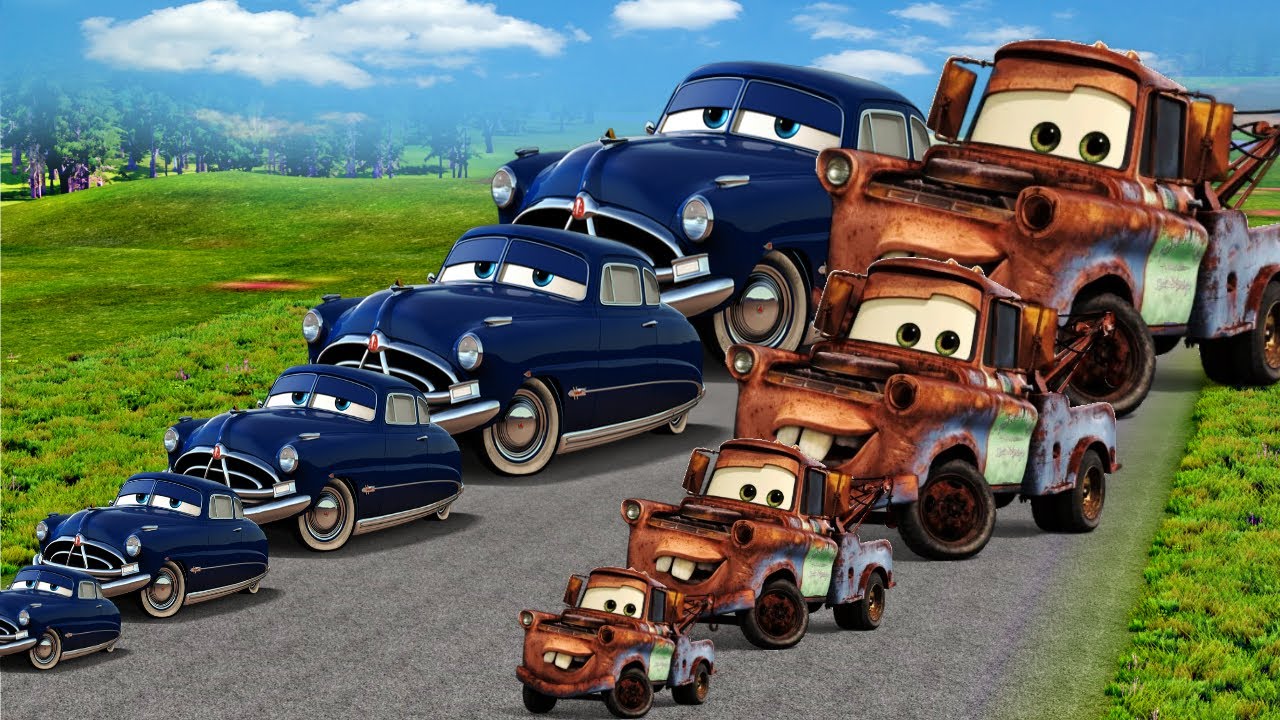 LONG CARS vs SPEEDBUMPS - Big & Small Long Mcqueen with BTR Wheels vs ...