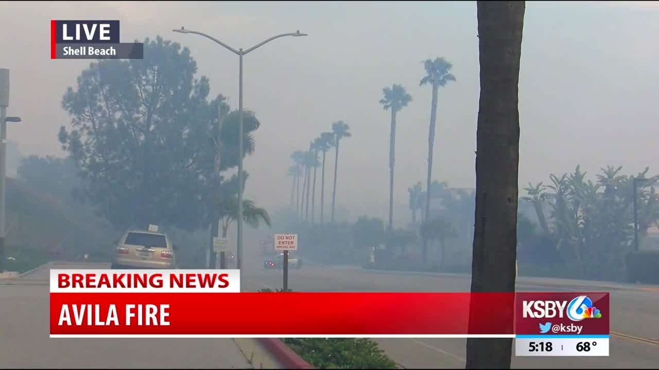 Avila Fire burns near homes in Shell Beach - YouTube