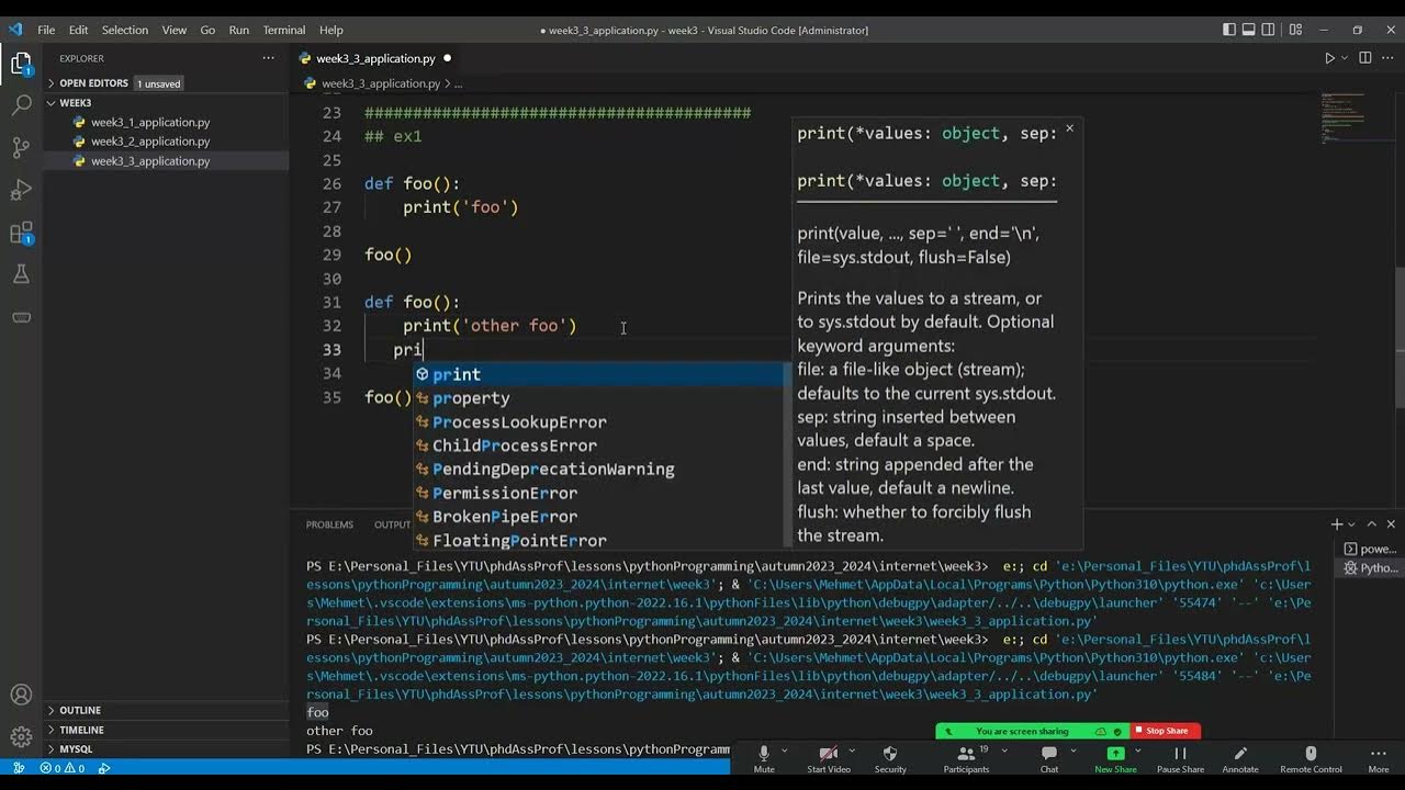 2023/2024 Autumn - Python Programming - Les3-3 - Functions - YouTube