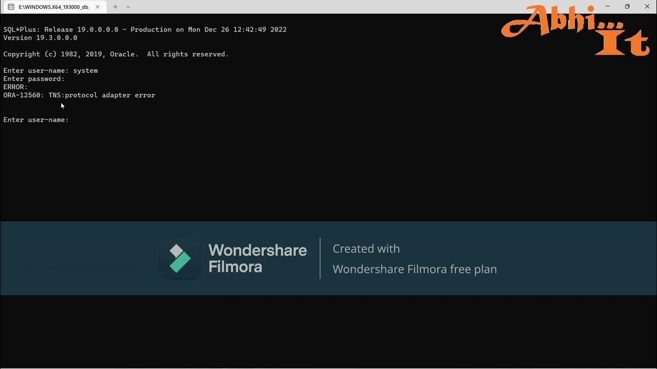 Errorora 12560 Tnsprotocol Adapter Error Youtube