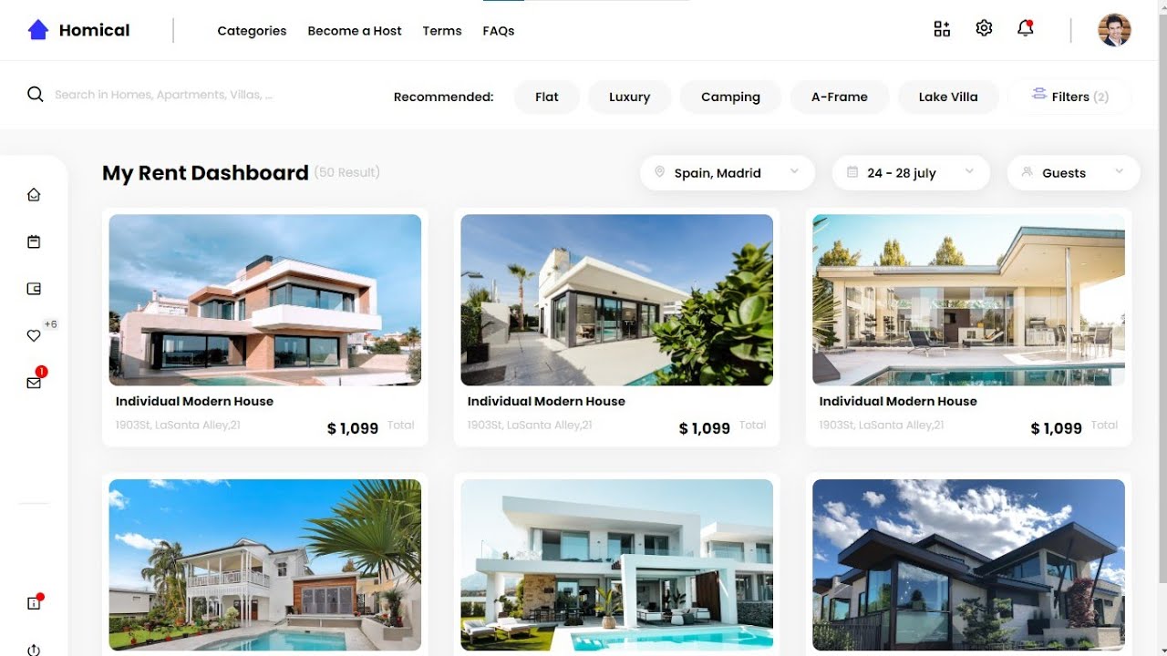 House Rent Dashboard Using Html And Css Youtube