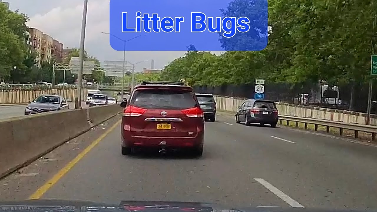 Like Father & Son - Minivan Driver & Passenger Litter bugs throwing ...
