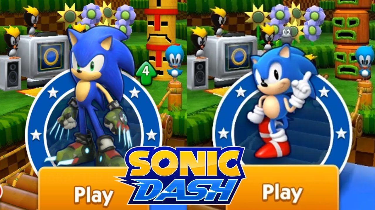 SONIC DASH Gameplay - BOSCAGE MAZE SONIC VS CLASSIC SONIC - YouTube
