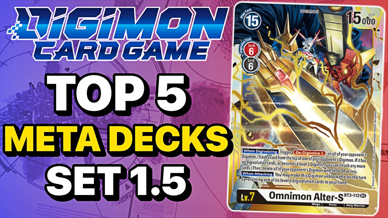 Digimon TCG Top 5 Meta Decks for the English Set 1.5 Format! | Digimon ...