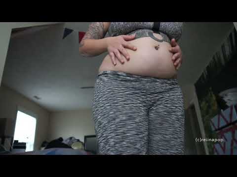Reiina Pop - Stuffed Belly Jiggles in Slow Motion