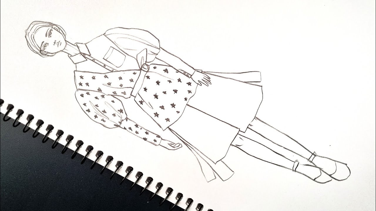Cara Menggambar Sketsa Desain Baju (Atasan dan Rok) #2 • FASHION SKETCH ...