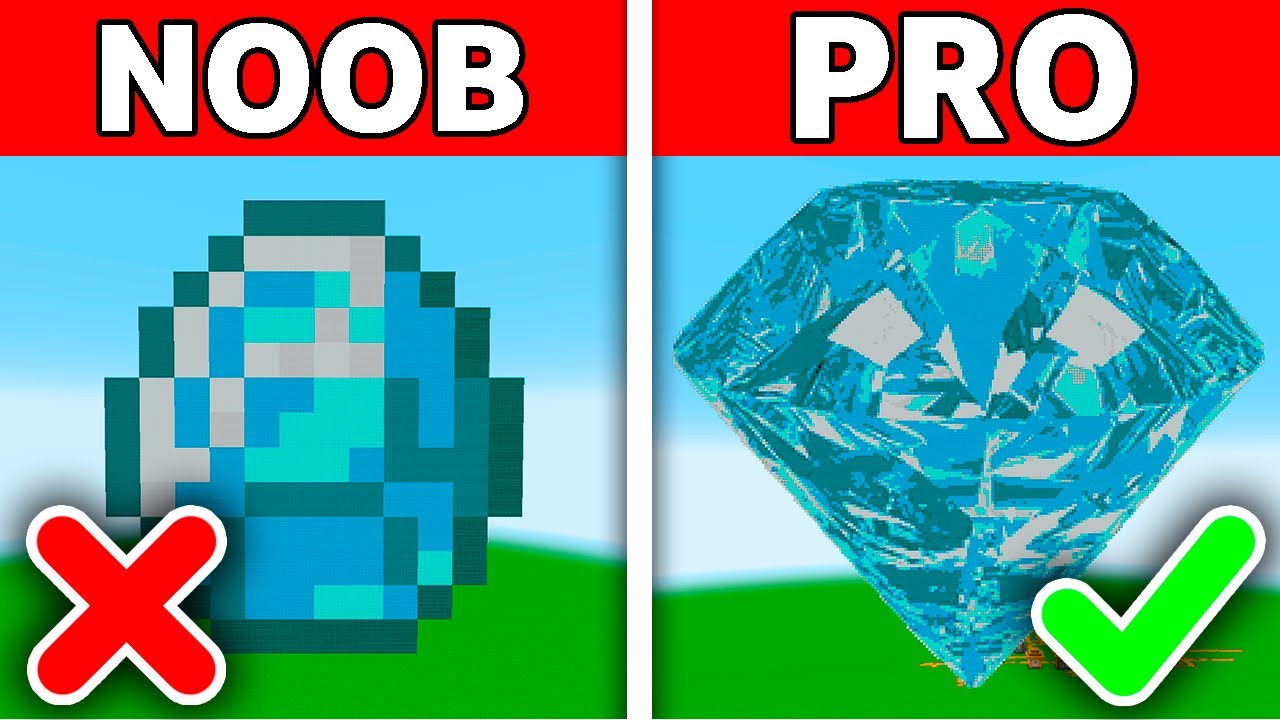 Noob vs PRO minecraft pexel art: diamond - YouTube