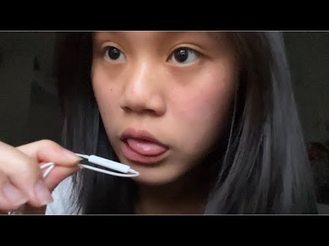 ASMR tongue swirling, fluttering and mouth sounds on my apple mic