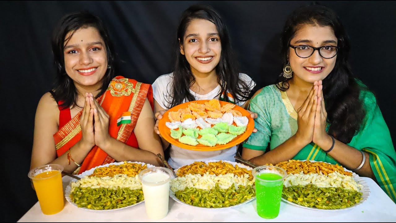 TRI COLOUR FOOD CHALLENGE | TRI COLOR PASTA CHALLENGE | PASTA CHALLENGE ...