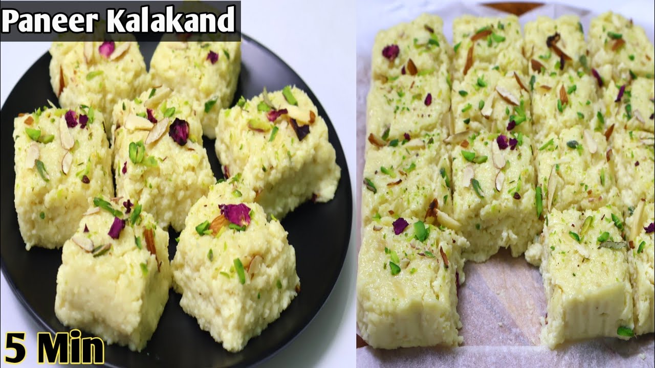 Paneer Kalakand Recipe | Instant Paneer Barfi Recipe | Paneer Kalakand ...