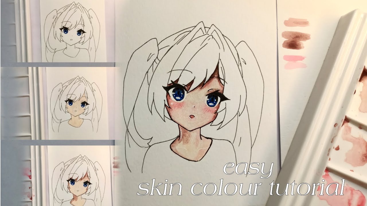 how to do skin colour easy tutorial...[ face shading ] #animedrawing # ...