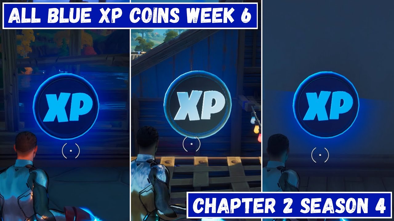 All 3 Blue XP Coins Locations Week 6! - Deja Blue Punch Card Fortnite ...