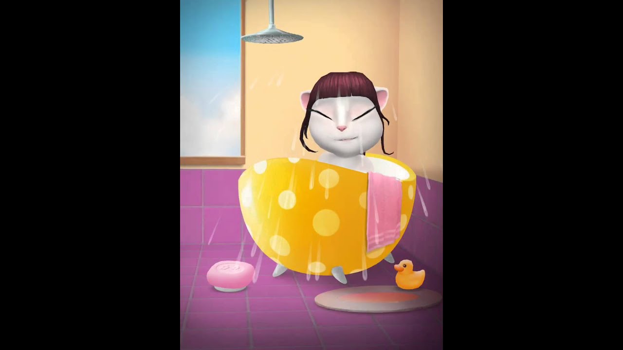 [My Talking Angela] Slap, shower splash - YouTube