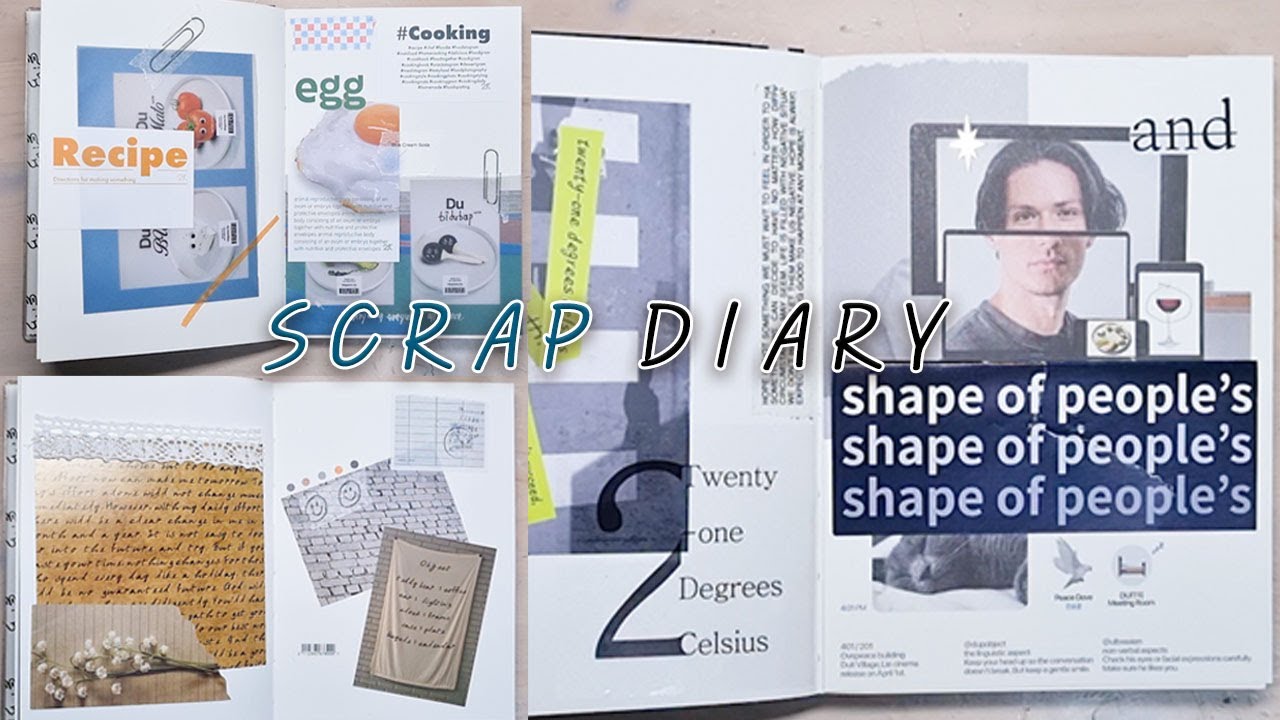 🎧소리 필수! 감성 스크랩 다꾸 I ASMR I Scrap diary - YouTube