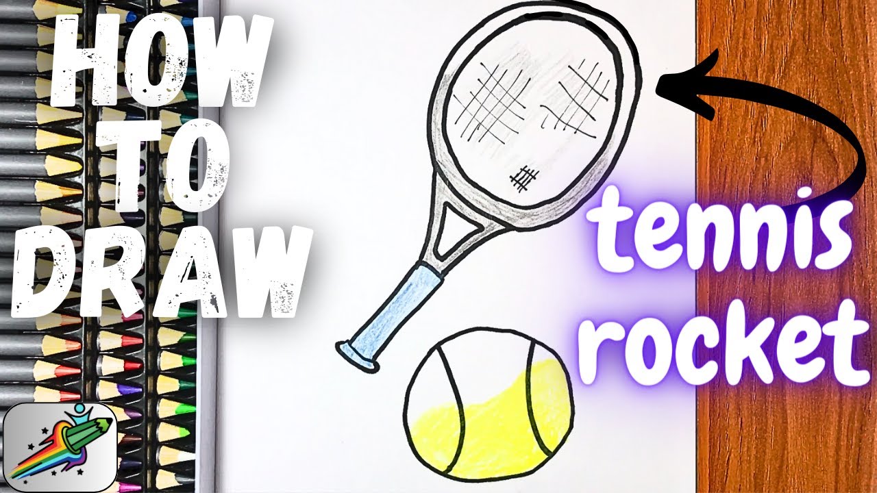 how to draw a tennis racket | drawing tennis racket easy and quickly ...