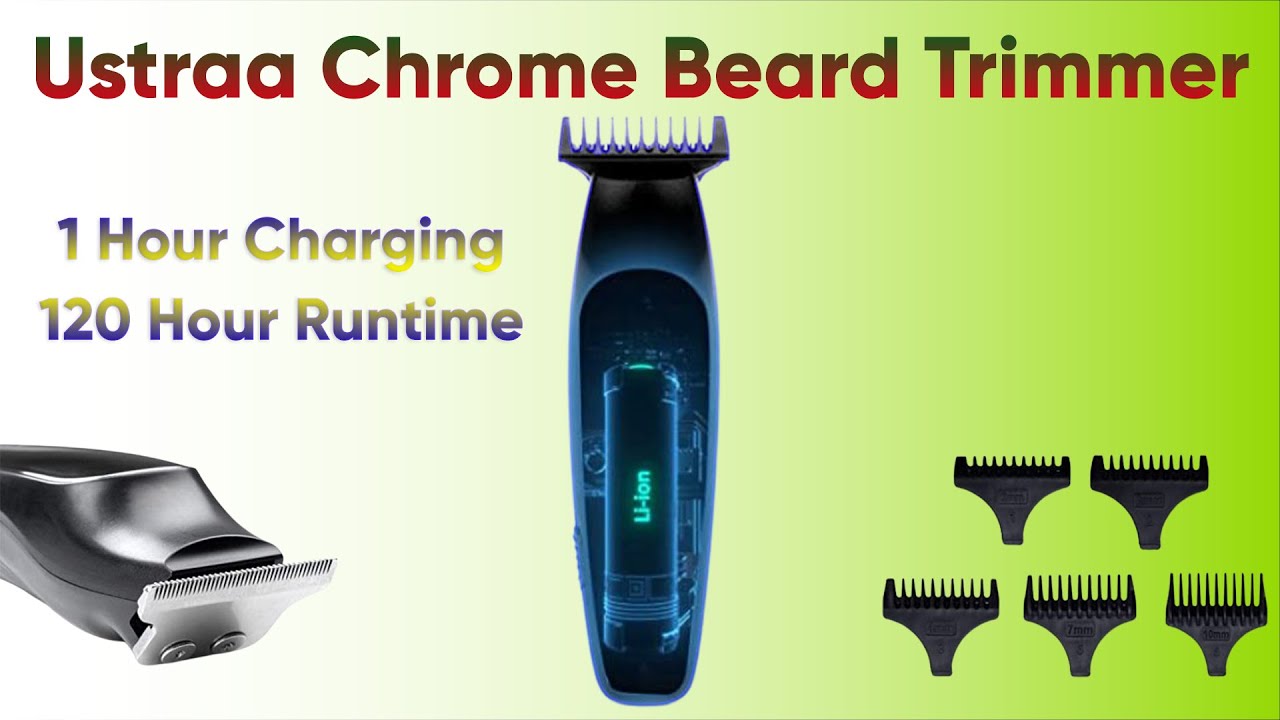Ustraa Chrome Beard Trimmer for Men | Corded & Cordless Beard Trimmer ...