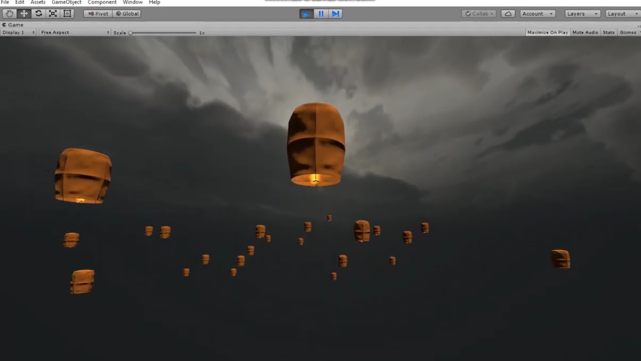 Sky Lantern 3D model Unity & Blender Test - YouTube