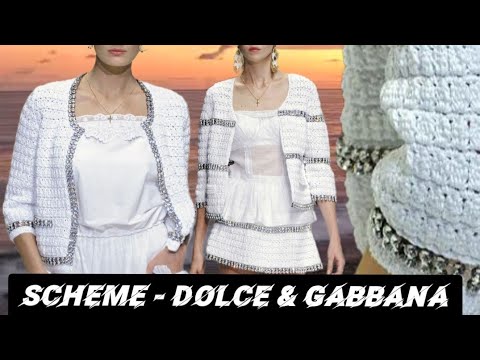 🌟 Трендовый жакет, кардиган от Dolce & Gabbana, схема, выкройка.Trendy jacket from Dolce & Gabbana.