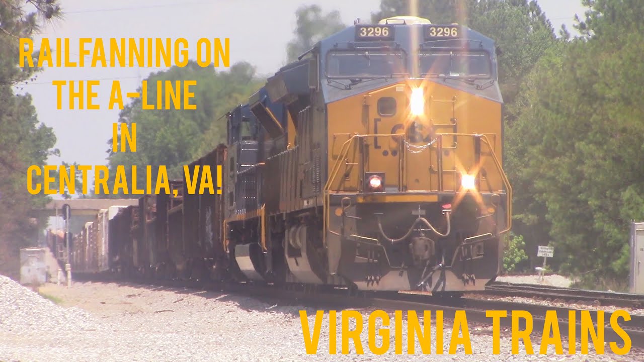 Virginia Trains - Railfanning on the A-Line in Centralia, VA! - YouTube