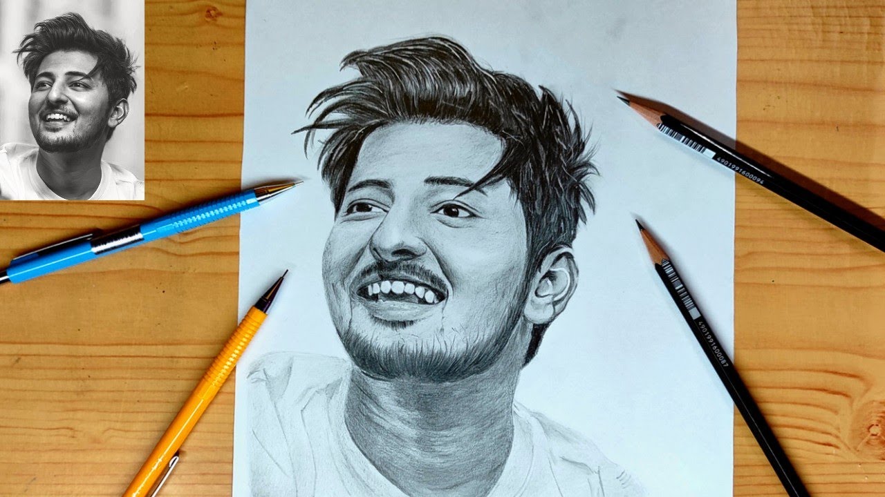 How to draw Darshan Raval ️ very easy//Indian Singer//Timelapse drawing ...