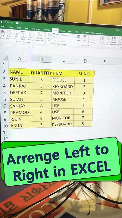 ⏳sort left to right in excel #shorts #excel #exceltricks #ytshorts #ytviral - YouTube
