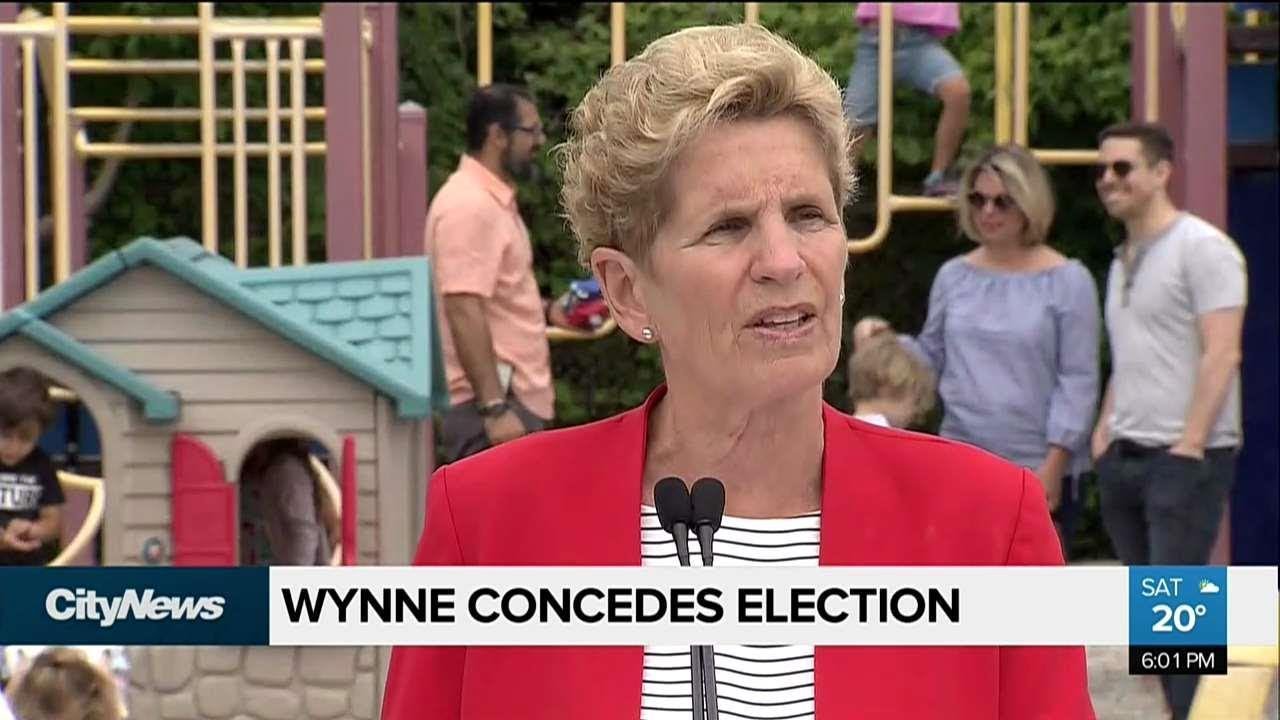 Kathleen Wynne concedes Ontario election - YouTube