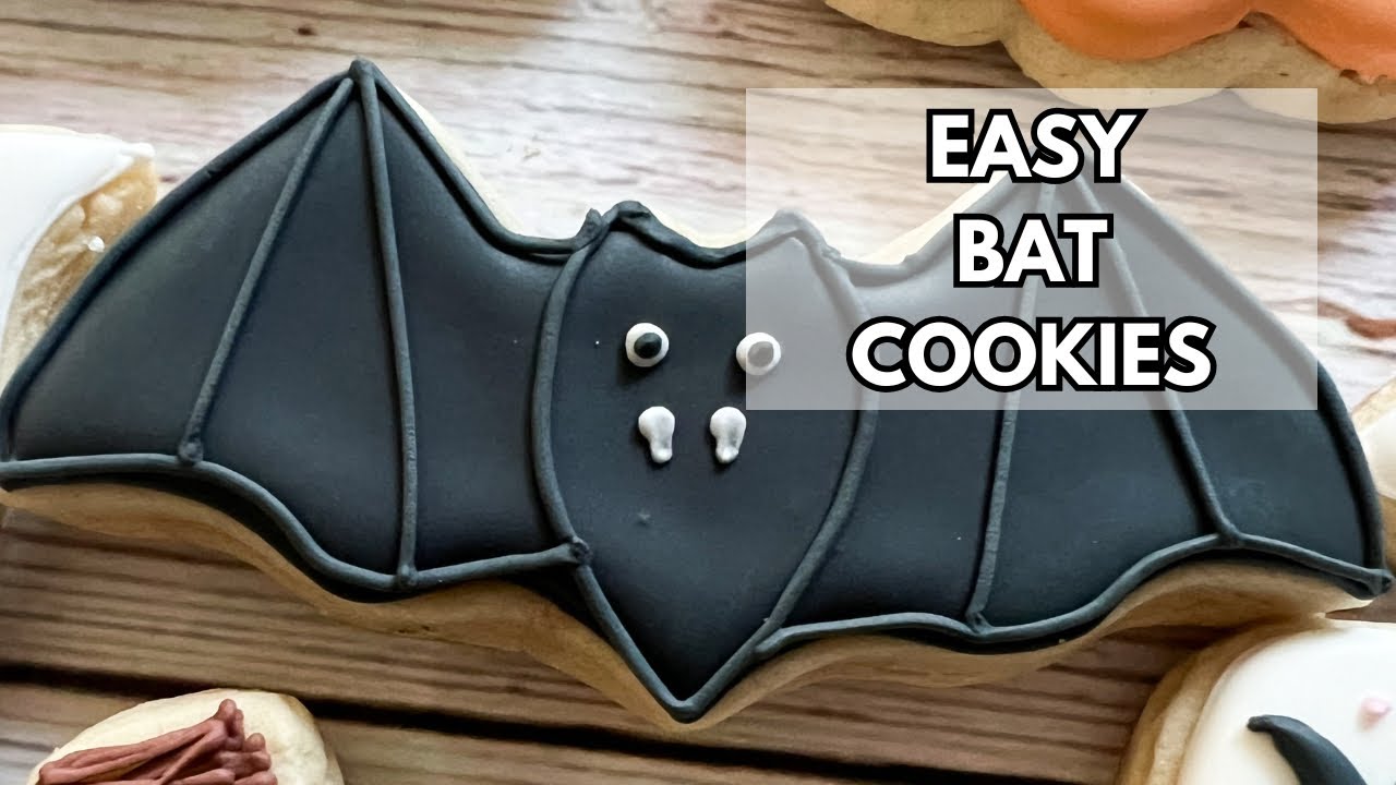 Simple Bat Cookies ~ Halloween Sugar Cookie Tutorial ~ Decorate with Me ...